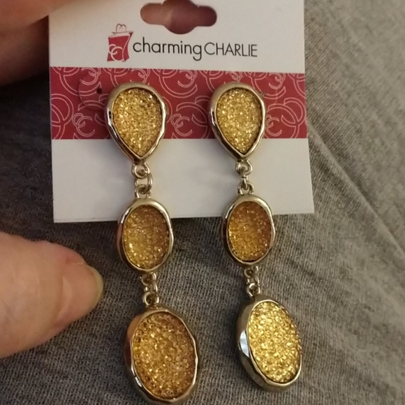 Charming Charlie | Jewelry | Nwt Charming Charlie Golden Drop Earrings ...